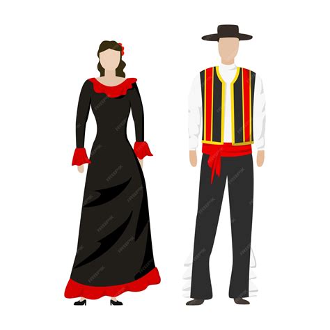 Premium Vector Girl And Man In Spanish Folk National Festive Costumes