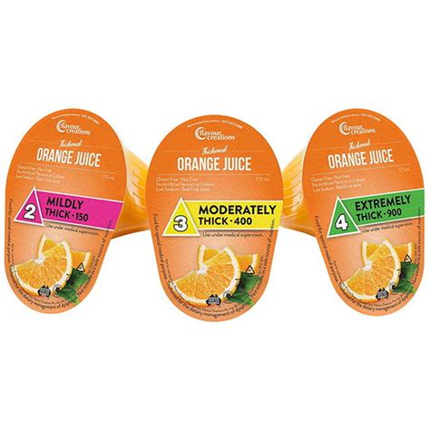 Flavour Creations Orange Juice 2 Mildly Thick 175ml Dysphagia Rtd Ct