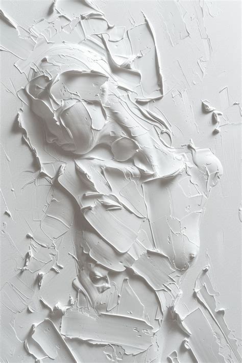 White Textured Canvas With Brush Strokes In Shape Of Woman Body