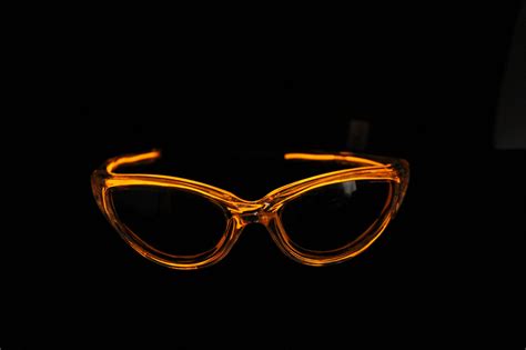 Orange Light Up El Wire Sunglasses Cosplay Sunglasses