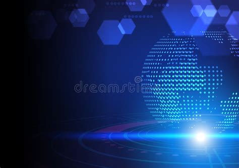 Futuristic Globe And Hexagons Technology Concept Stock Vector Illustration Of Concept