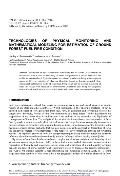 Pdf Technologies Of Physical Monitoring And Mathematical Modeling For Estimation Of Ground