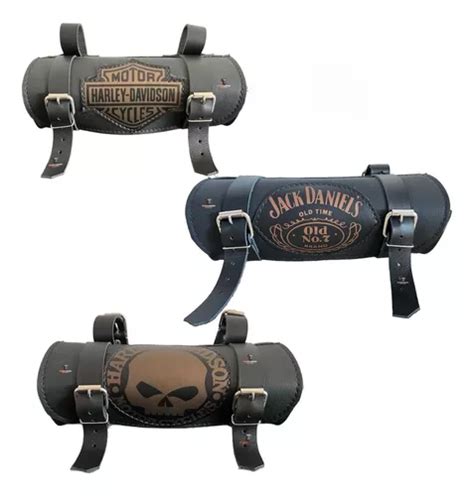 Harley Davidson Skull Porta Ferramenta Couro Natural Marrom Parcelamento Sem Juros