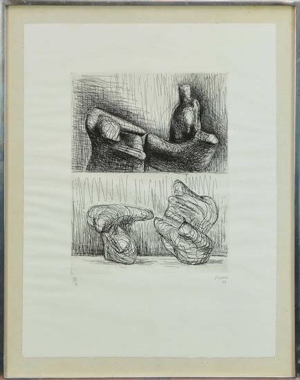 Henry Moore 1898 1986 Signed Limited Edition Etching Two
