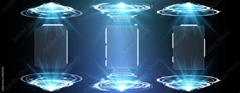 Futuristic Circle Vector Hud Gui Ui Interface Screen Design Abstract Style On Blue Background