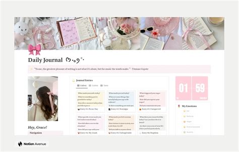 35 Free And Aesthetic Notion Journal Template Daily Journal Bullet Journal Journaling Template