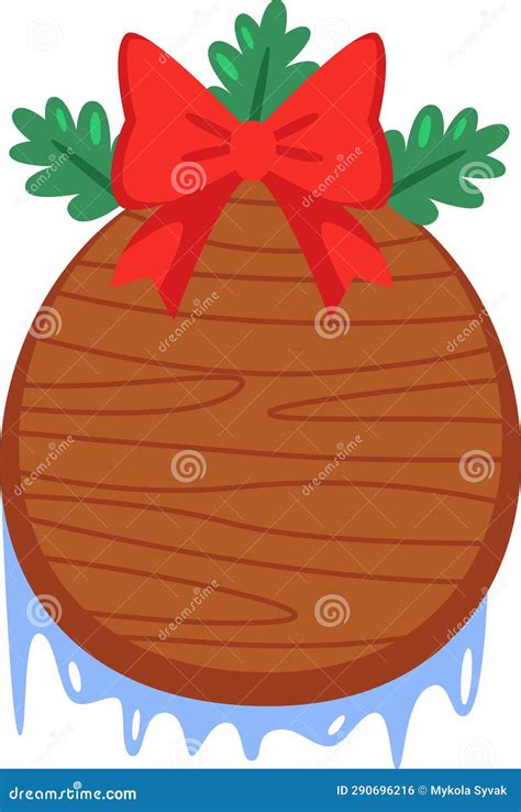 Christmas Round Signboard Stock Vector Illustration Of Holiday 290696216