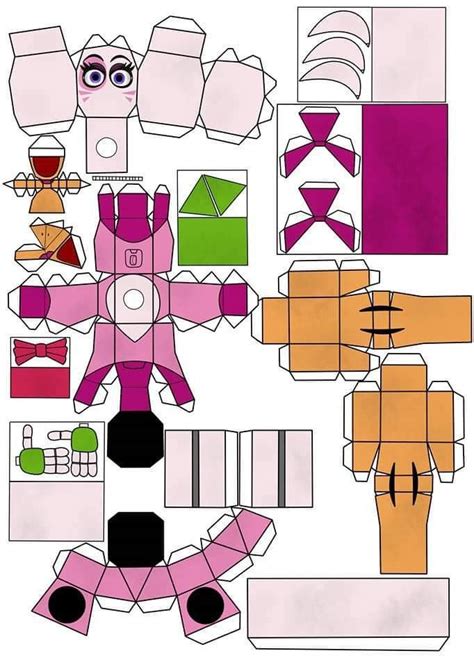 Fnaf Papercraft Glamrock Chica Parte En Dibujos Para Armar My Xxx Hot