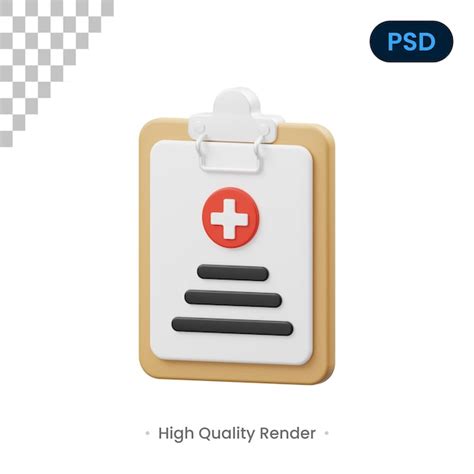 Premium Psd Medical Report 3d Icon Premium Psd
