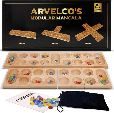 Mancala Board Game Modular And Magnetic 2 To 4 Players