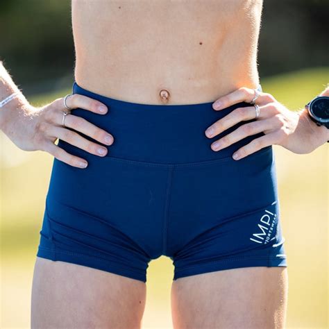 Girls Bike Shorts High Waisted Running Shorts Navy Impi Sportswear