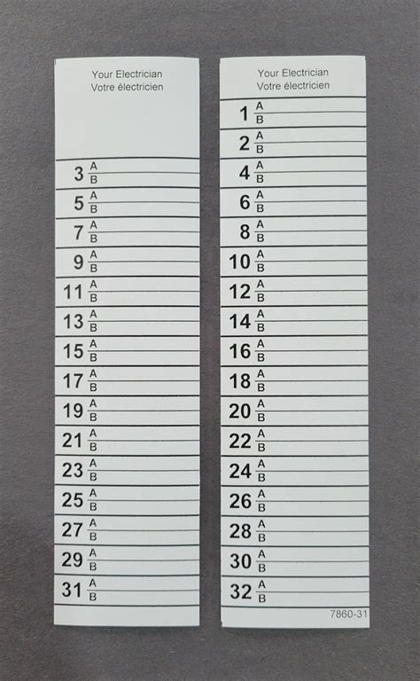 Circuit Breaker Panel Directory Labelsdecalsstickers Replacement For
