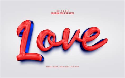 Premium PSD Love 3d Editable Premium Psd Text Effect
