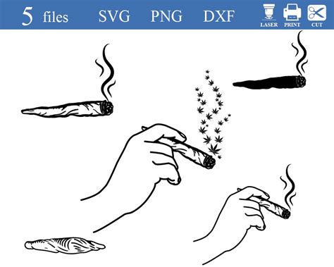 Weed Leaf Smoking Joint Svg Smoking Weed Silhouette Svg Ca Inspire