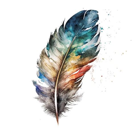 Premium Photo Feather Watercolor 22