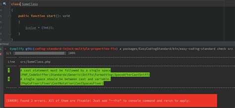 Php Is It Required To Keep Space After Type Cast By Symfony Coding