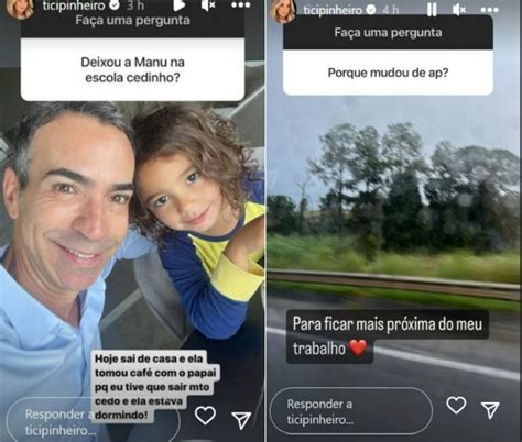 C Sar Tralli Posa Com A Filha Na Casa Nova E Tici Explica Mudan A