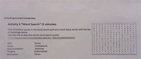 Unlocking Content Vocabulary Activity Word Studyx
