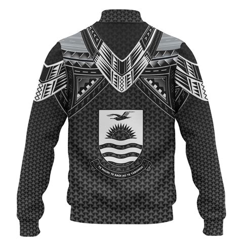 Kiribati Custom Personalised Baseball Jacket Polynesian Tribal Tattoo