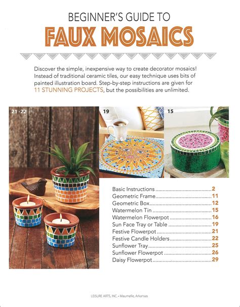 Leisure Arts Beginner S Guide To Faux Mosaics Crafting Book Michaels