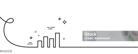 Histogram Chart Line Icon Financial Graph Continuous Line With Curl Vector Stock Illustration