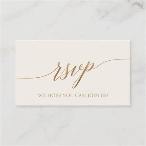 Elegant Gold And Ivory Wedding QR Code RSVP Card Zazzle