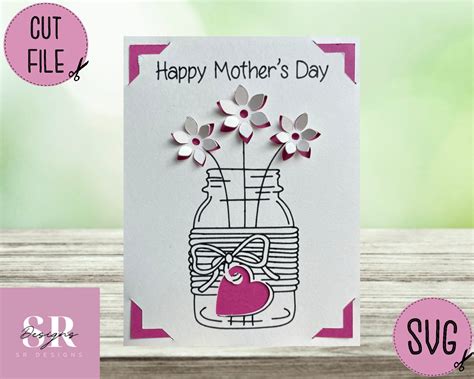 Svg Mothers Day Insert Card Cricut Joy Friendly Draw And Etsy