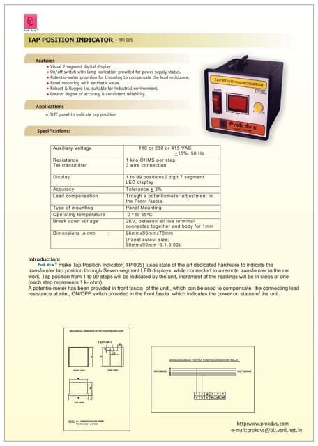 Tap Position Indicator Pdf Consumer Electronics Technology