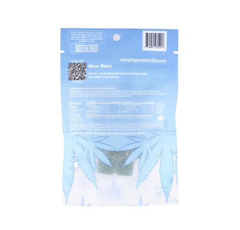 750mg Delta 8 Thc Gummies 15 Count Blue Razz Simple Garden