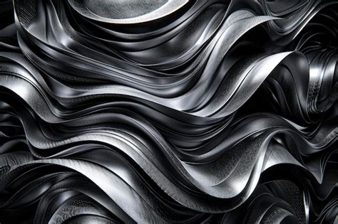 Abstract Metallic Waves Premium Ai Generated Image