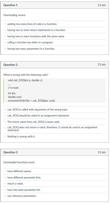 Solved Question 1 25 Pts Overloading Means Putting Too
