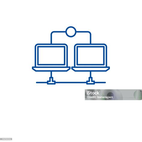 Lan 네트워크 라인 아이콘 개념입니다 Lan 네트워크 평면 벡터 기호 기호 개요 그림 개념에 대한 스톡 벡터 아트 및 기타 이미지 Istock