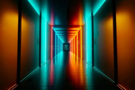 Abstract Light Corridor Background Room Stock Illustration