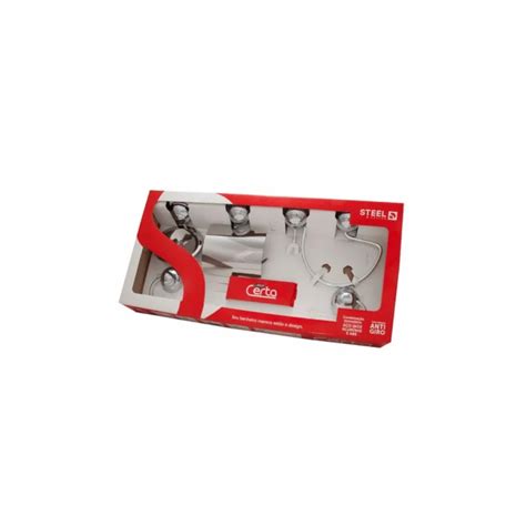 Kit de Acessórios para Banheiro Certa Peças Inox STEEL DESIGN