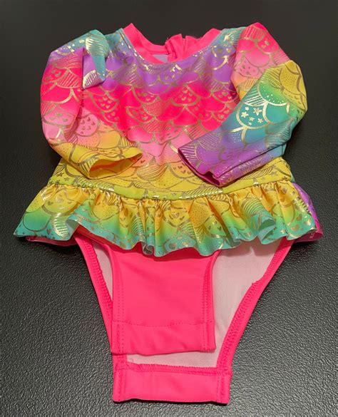 12m Girls Swimsuit Mermaid Rash Guard For Goodness Thrift