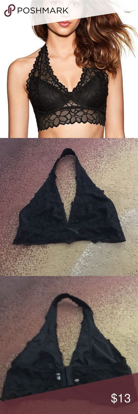 Black Lace Halter Top Never Worn
