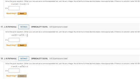 Solved A Solve The Given Equationenter Your Answers As A