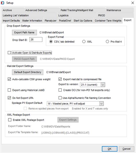 setup export