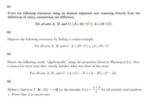 Solved Q1 Prove The Following Statement Using An Element
