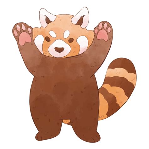 Diseño PNG Y SVG De El Panda Rojo De Dibujos Animados Está Agitando Los