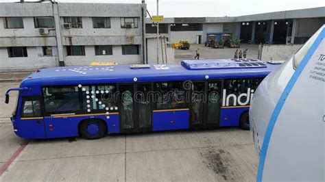 A Fully Packed Passenger Bus Standing At The Airport Runway Editorial Photography Image Of