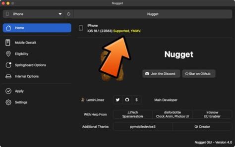 Ios 170〜18x対応カスタマイズツール「nugget」、ios 181でもカメラシャッター音の無音化など一部可能に
