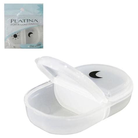 Porta Comprimido De Plastico Oval Dia E Noite Com 2 Compartimentos