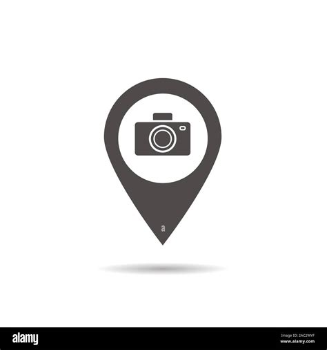 Sightseeing Hotspot Icon Drop Shadow Silhouette Symbol Map Pinpoint