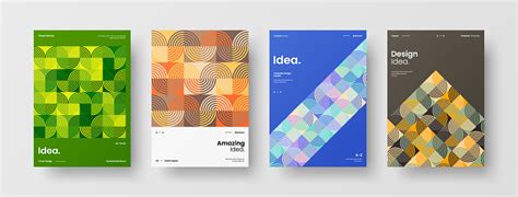 회사 Id 브로셔 템플릿 컬렉션입니다 비즈니스 프리젠 테이션 벡터 A4 수직 방향 전면 페이지 모형 세트 기업 보고서 커버 추상 기하학적 일러스트 디자인 레이아웃 번들 0