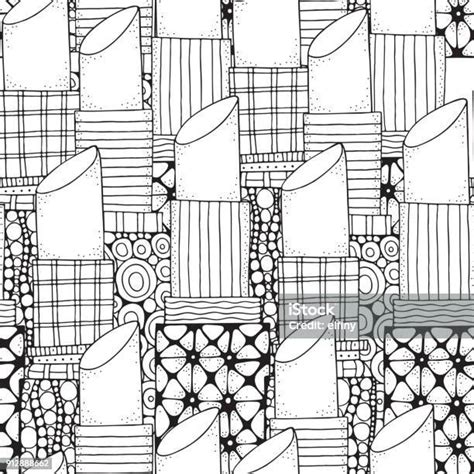 립스틱 낙서 스타일에서과 완벽 한 패턴입니다 성인을 위한 책 페이지를 착 색 흑인과 백인 패턴입니다 여자의 Accessyare입니다 0명에 대한 스톡 벡터 아트 및 기타
