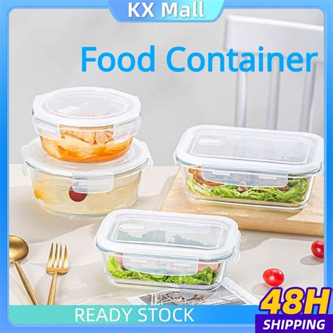Glass Lunch Box Airtight Locking Lid Food Keeper Leakproof Microwavable