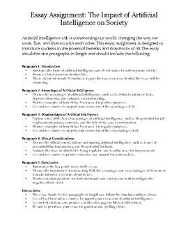 Essay Assignment The Impact Of Artificial Intelligence On Society