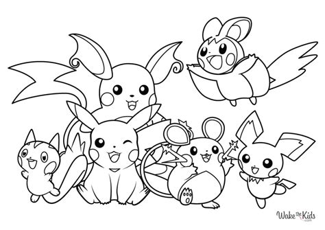 Pikachu And Friends Coloring Sheet