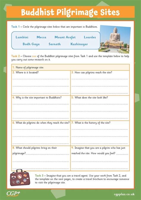 Buddhist Pilgrimage Sites Years 5 6 Cgp Plus Worksheets Library